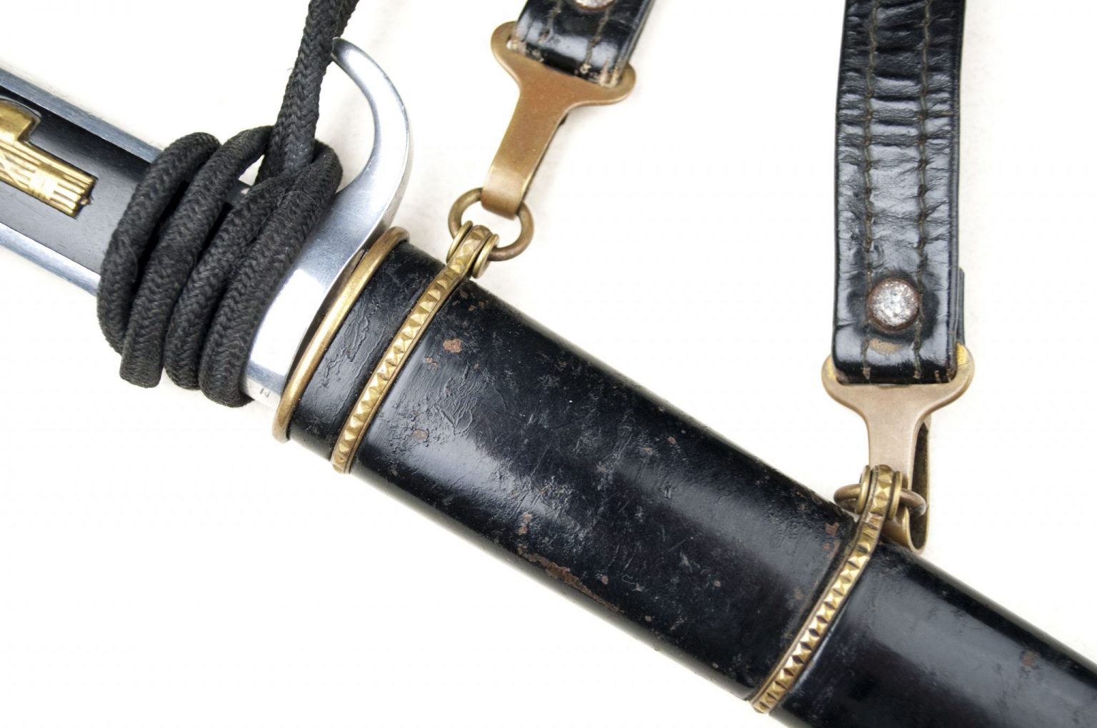 Italian MVSN Officers Dagger delux type Model 1939 with leather hanger ...