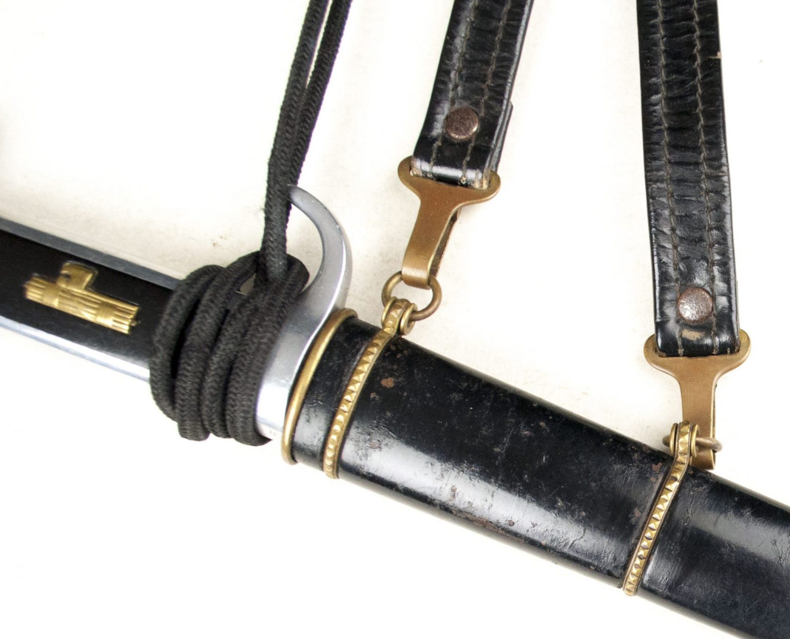 Italian MVSN Officers Dagger delux type Model 1939 with leather hanger ...