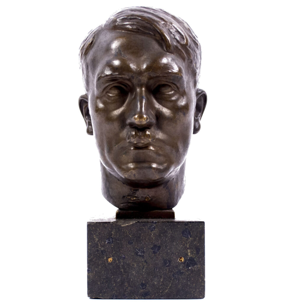 Adolf Hitler bronze bust on marble base (signed by artist H. M. Ley ...