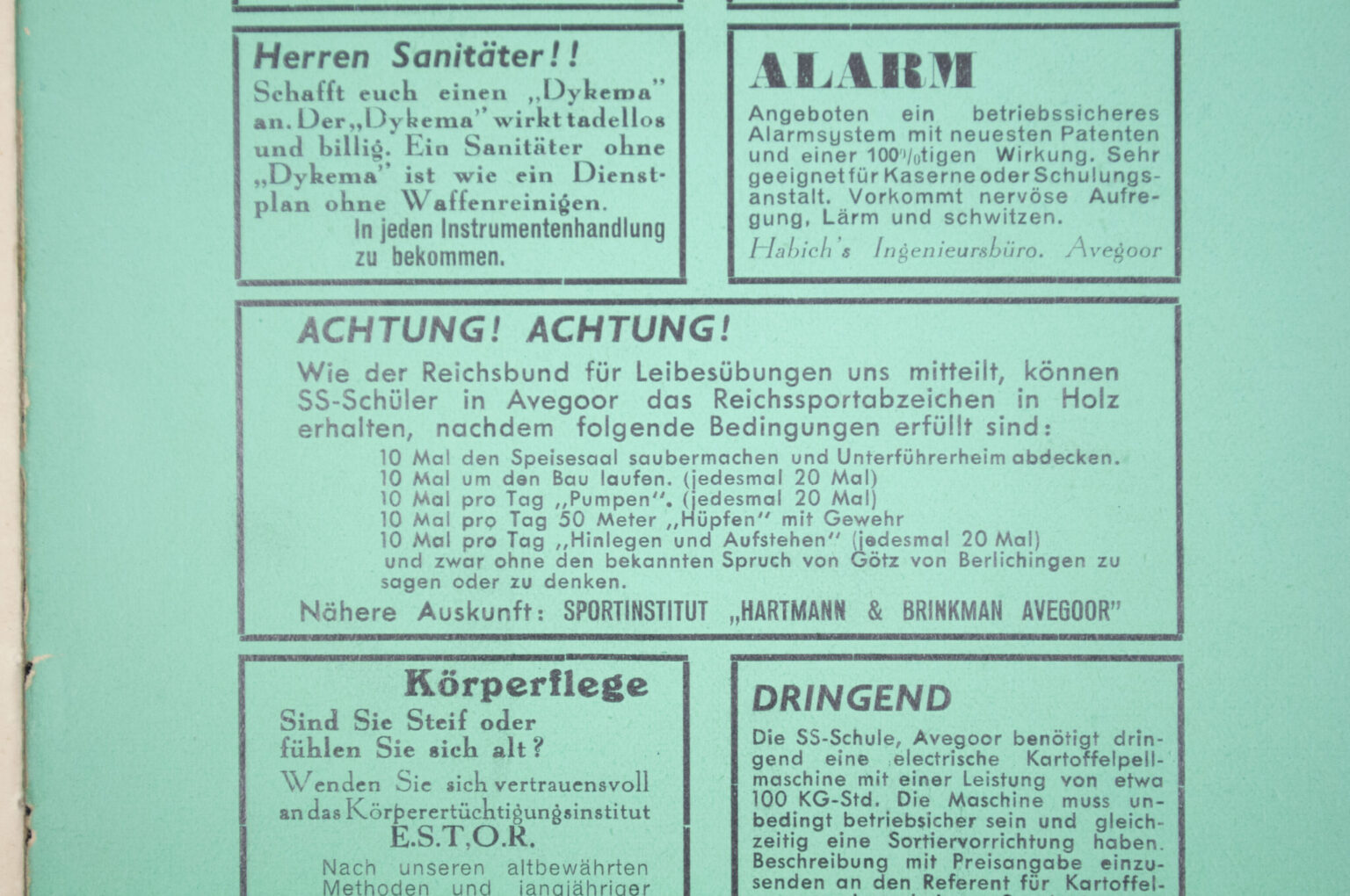 (Brochure) Dutch SS – Bierkrant Augustus 1942 – SS-Schule Avegoor ...