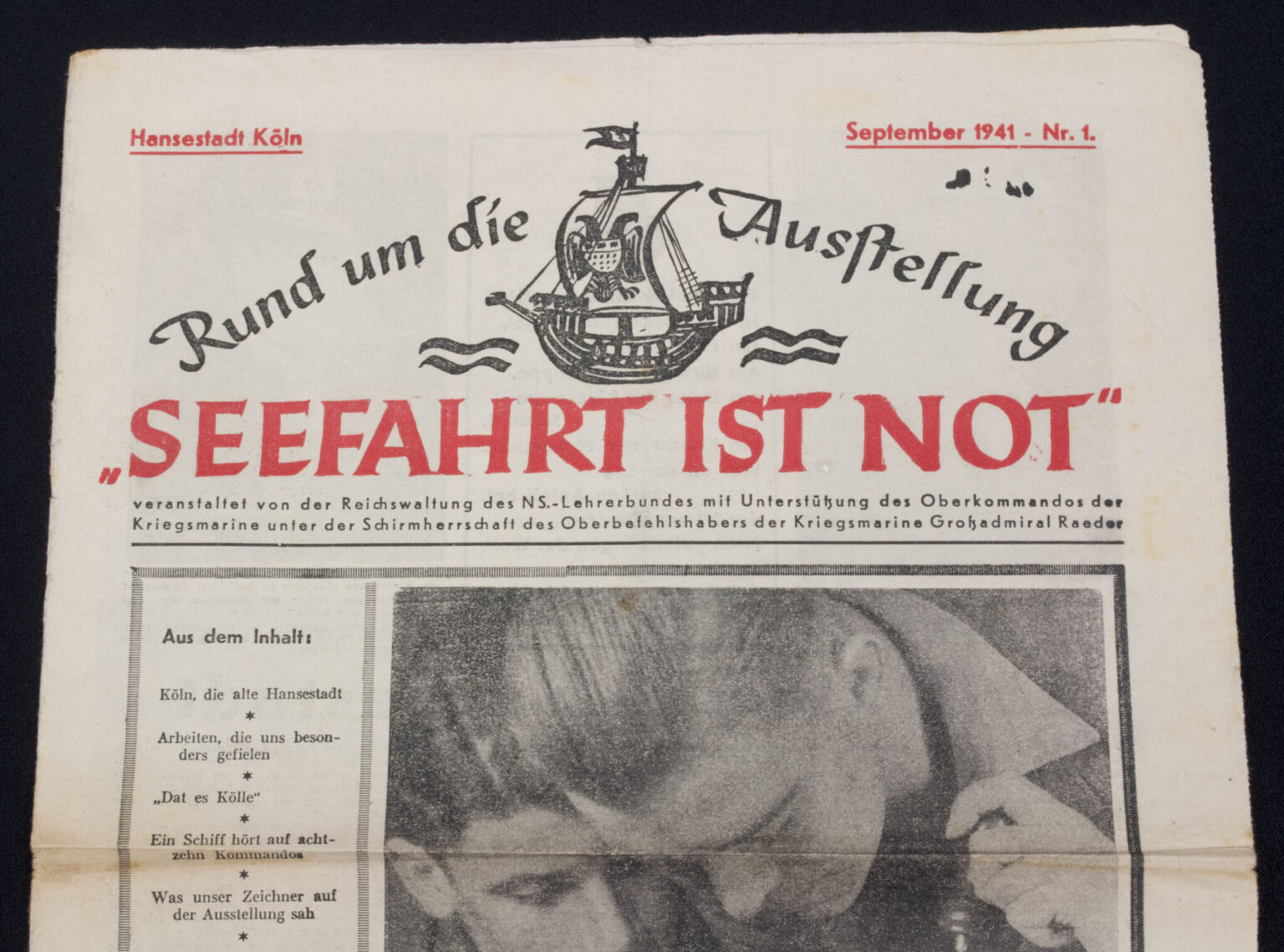(Newspaper) Rundum die Ausstellung “Seefahrt ist Not” September 1941 – Nr.1
