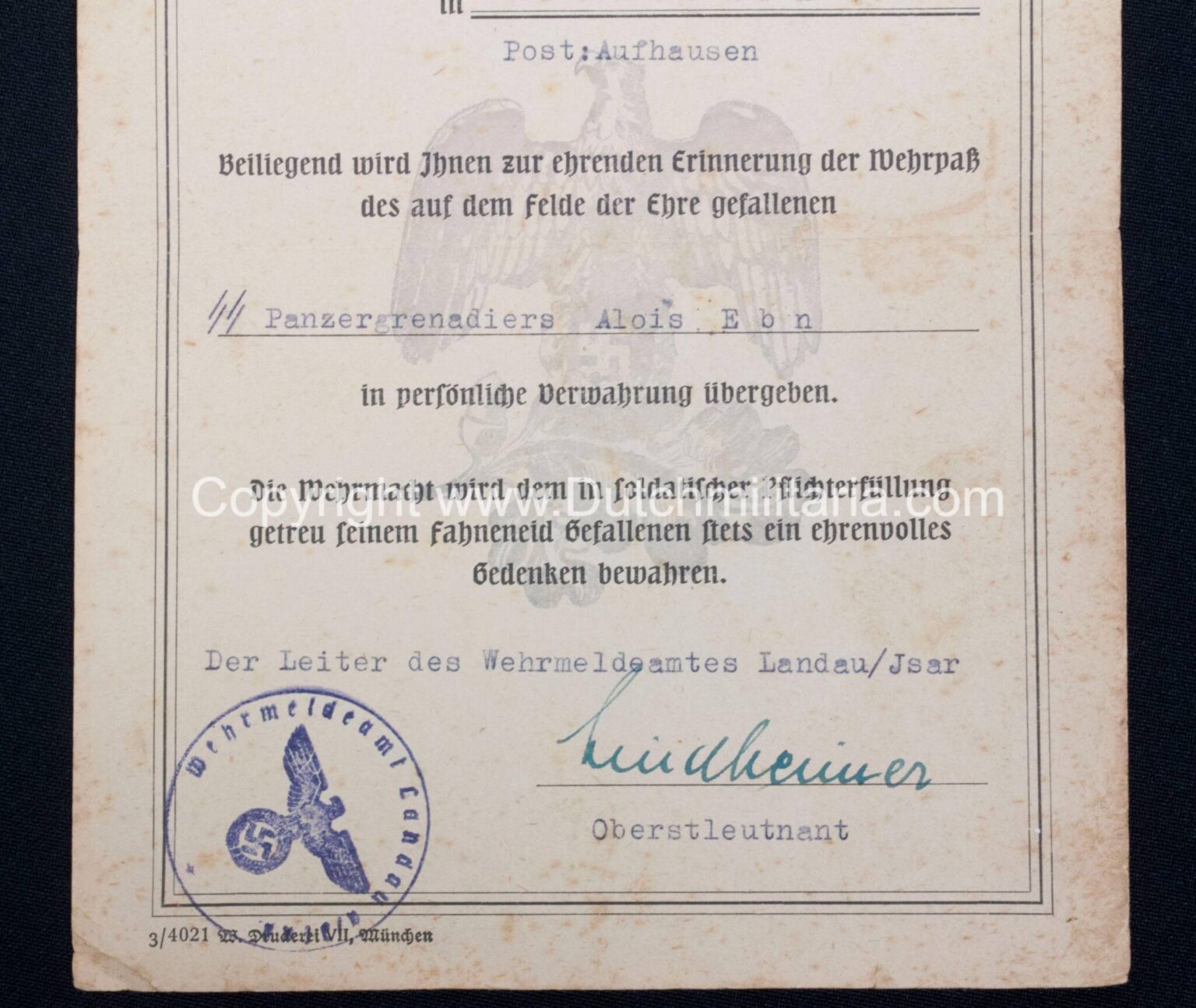 SS-Leibstandarte (LSSAH) grouping to SS-Panzergrenadier Alois Ebn 2./Pz ...