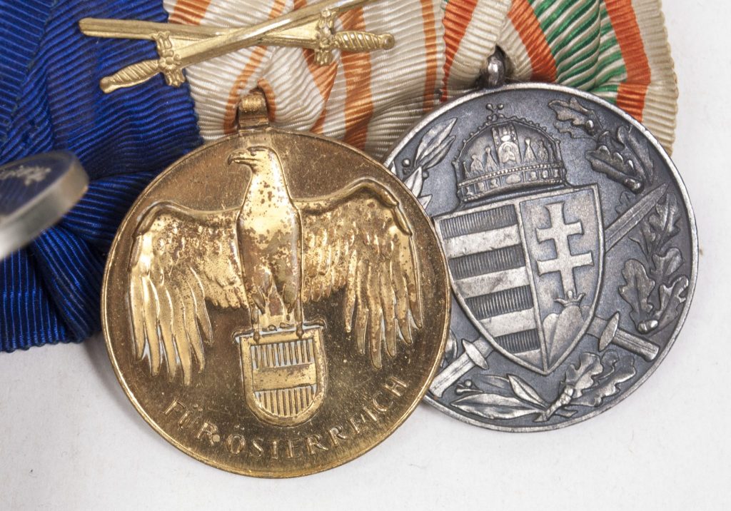 German WWII Medalbar with EK2, FEK, Olympia medal, Treue dienst ...