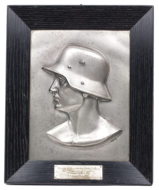 German World War I Frontsoldier plaque by artist Fritz P. Zimmer ...