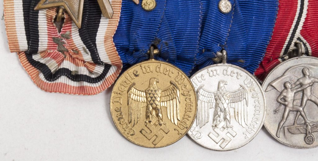 WWII German medalbar with KVK, Dienstauszeichnung 12 + 4 Jahre ...