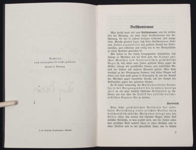 (Brochure) Reichsführer-SS Heinrich Himmler – Die Schutzstaffel als ...