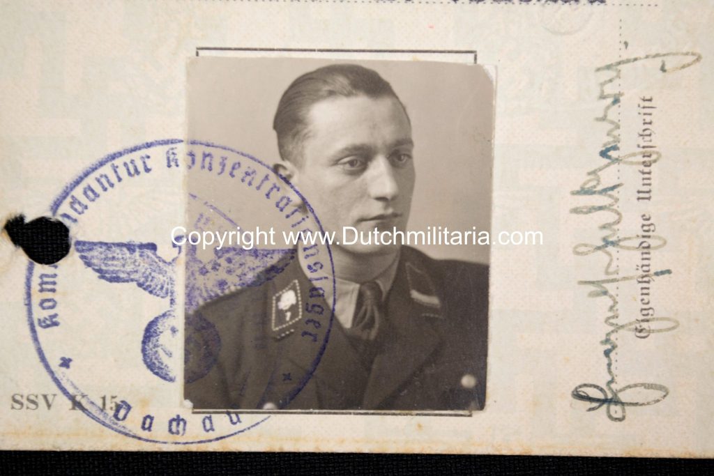 SS-Unterführer Ausweis Georg Engelschall Staff Concentrationcamp Dachau ...