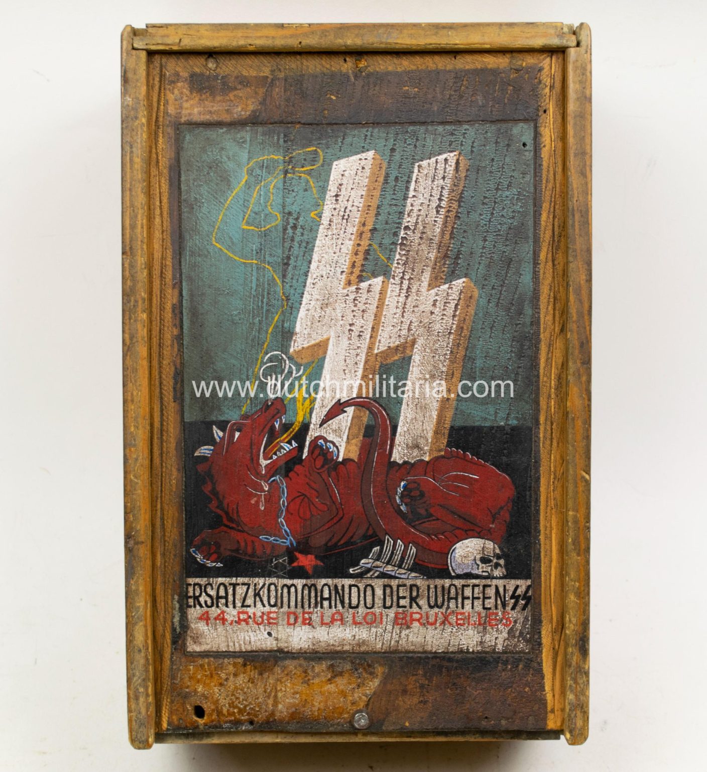 Belgian Waffen-SS wooden box – unique