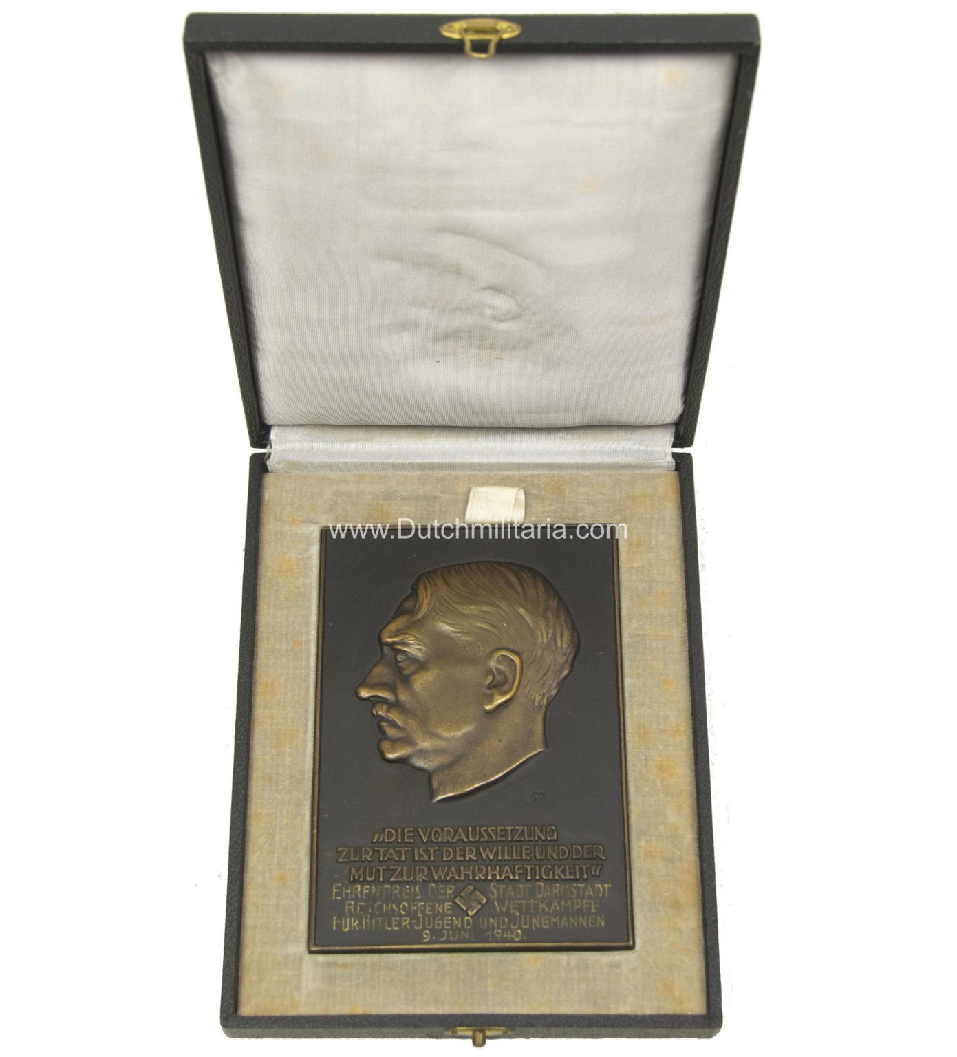 Adolf Hitler plaque + case “Ehrenpreis der Stadt Darmstadt Reichsoffene ...